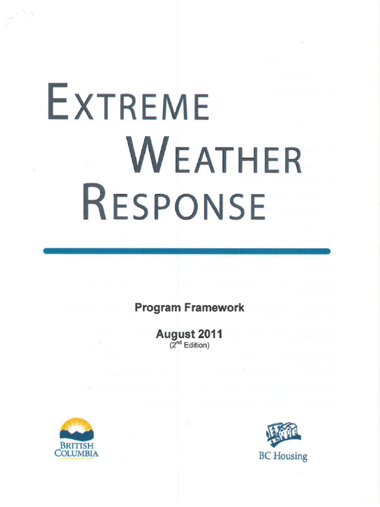 Extreme Weather Response Program Framework | PDF