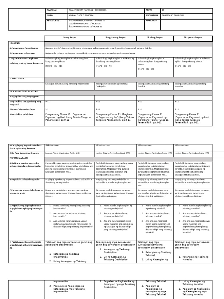 DLL Pagbasa Week 3 | PDF
