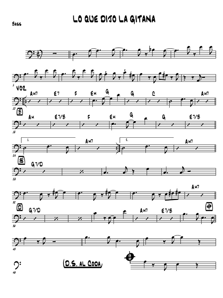 7 Lo Que Dijo La Gitana - Bass | PDF