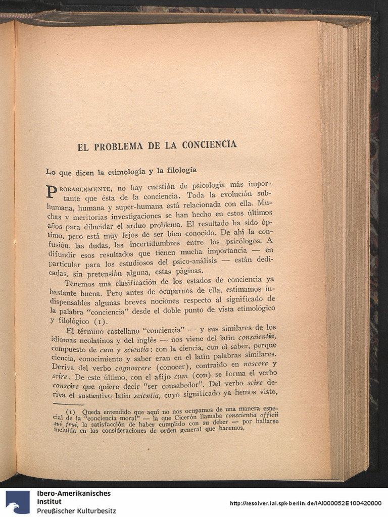 Montesano Delchi, A. (1930) El Problema de La Conciencia (Nosotros, Año ...