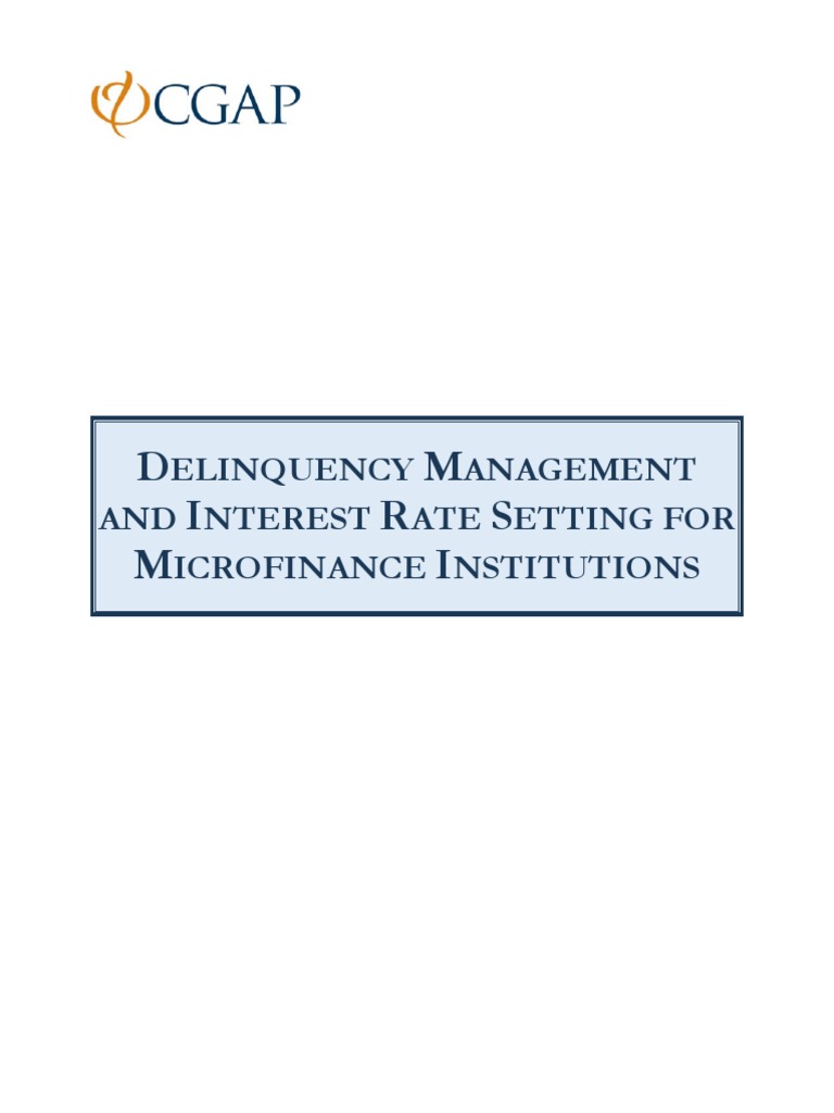 Delinquency Management and Interest Rate Setting For Micro Finance ...