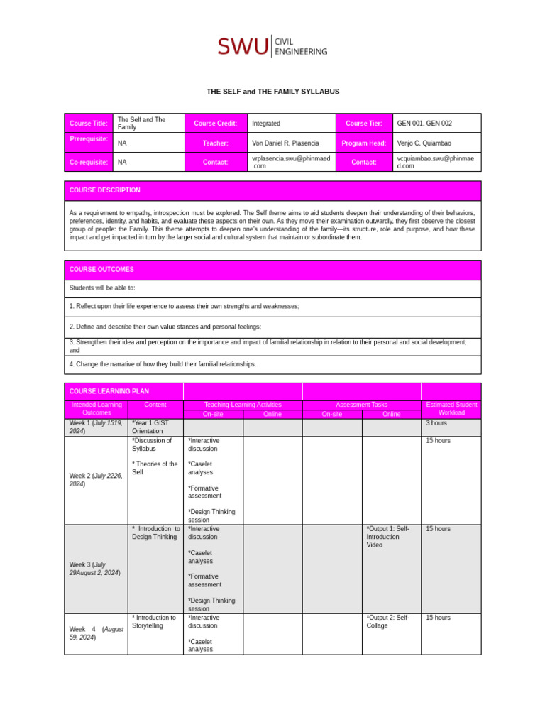 Y1 CE GIST Module 1 Extended Syllabus | PDF