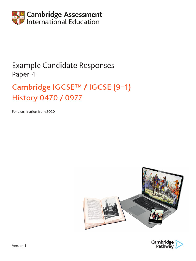 0470 Example Candidate Responses Paper 4 (For Examination From 2020) | PDF