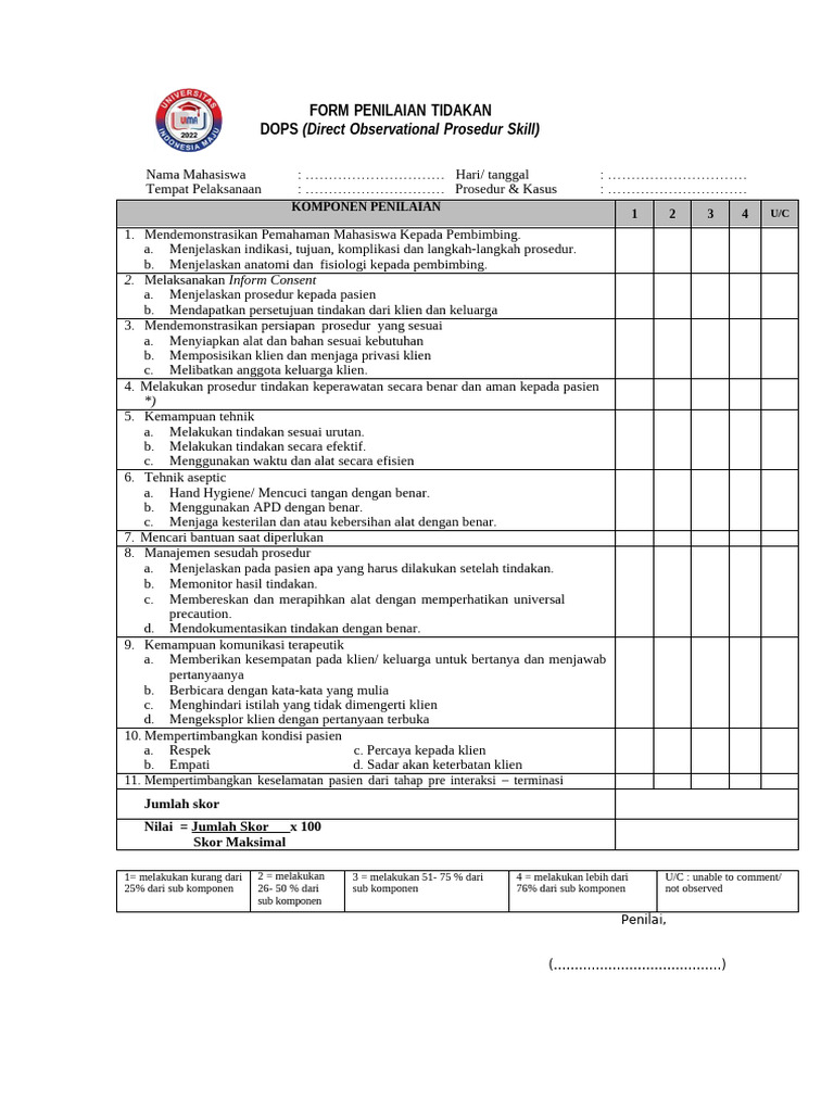 Penilaian Dops | PDF