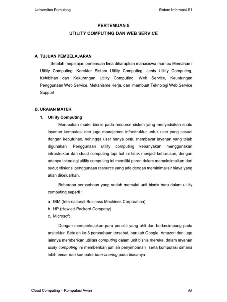 Pertemuan 5 - Utility Computing Dan Web Service | PDF