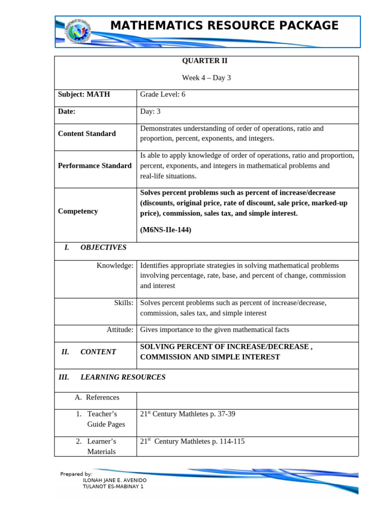 MATH6 Q2 Week4 Day3 | PDF