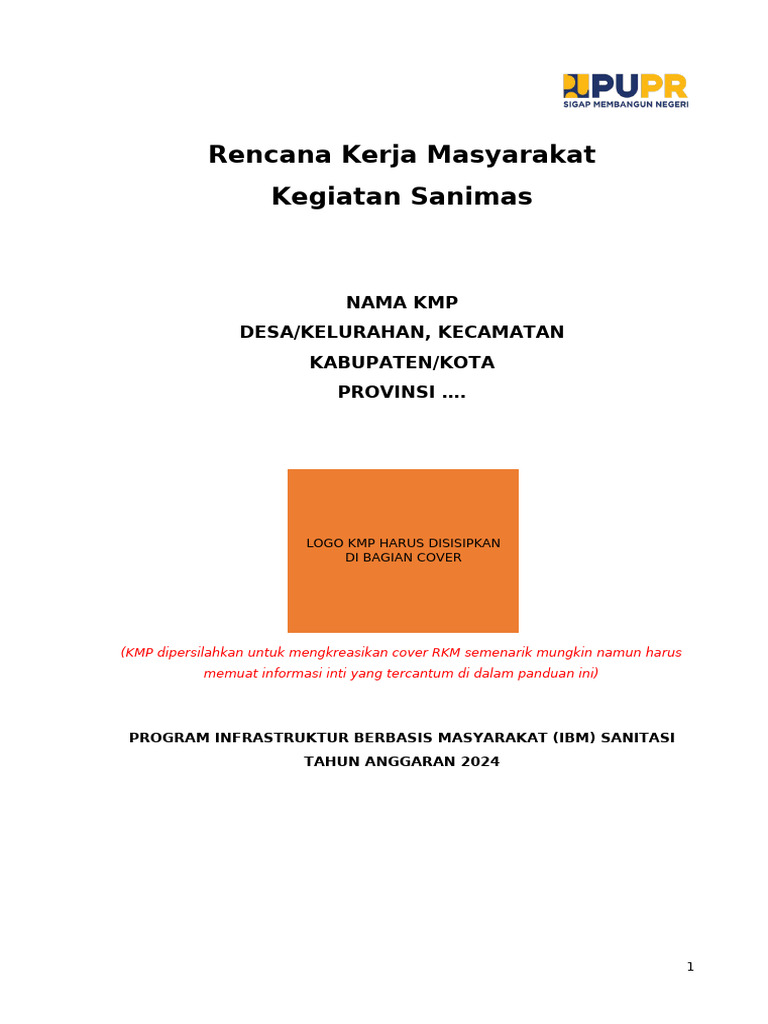 Template RKM SANIMAS Tahun 2024 | PDF