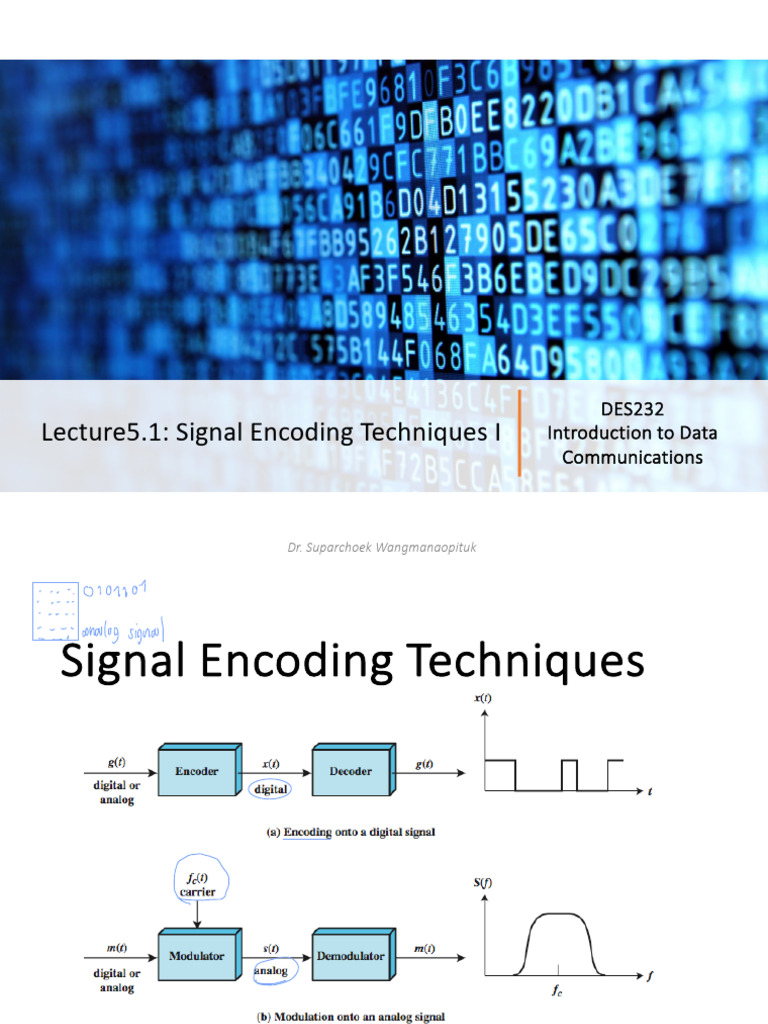 Lecture 5.1 - Signal Encoding Techniques I | PDF