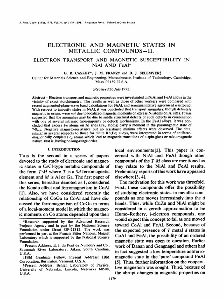 Electronic and Magnetic States in Metallic Compounds - Ii | PDF