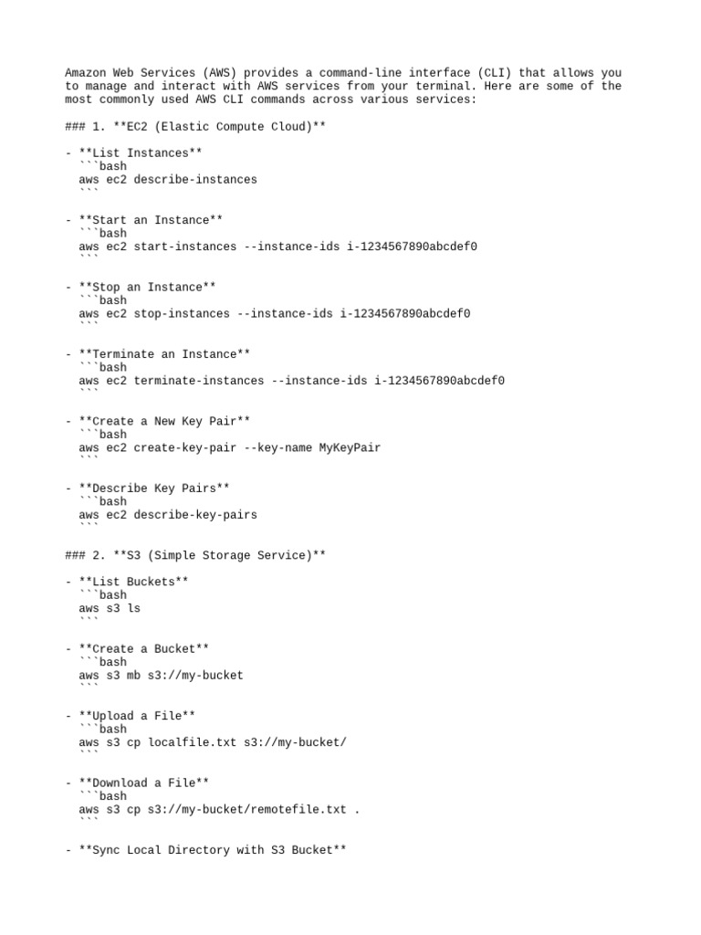 Aws Commands Mostly Used | PDF