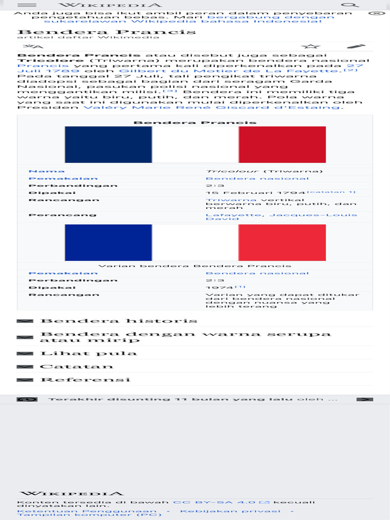 Bendera Prancis - Wikipedia Bahasa Indonesia, Ensiklopedia Bebas | PDF