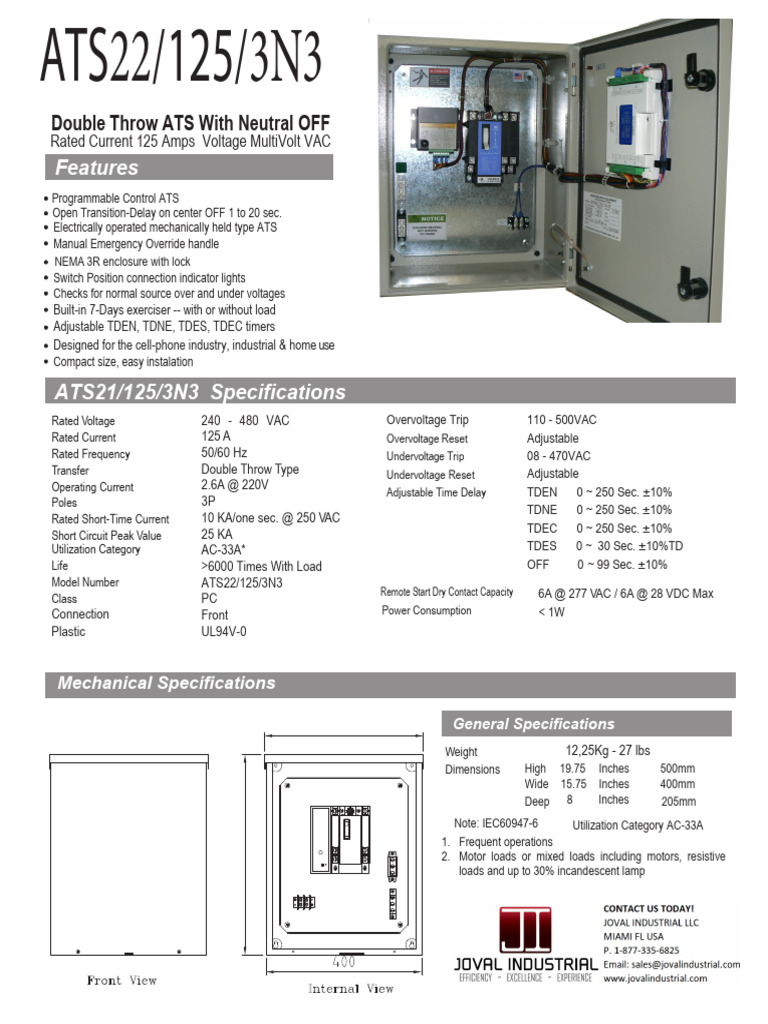 ATS22 125 3N3 Mcpherson ATS Catalog Manual | PDF | Alternating Current ...