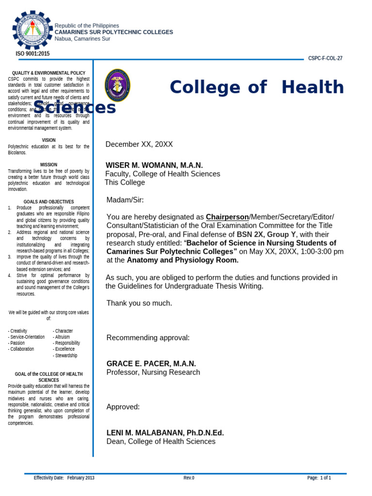 Letter To The OEC | PDF