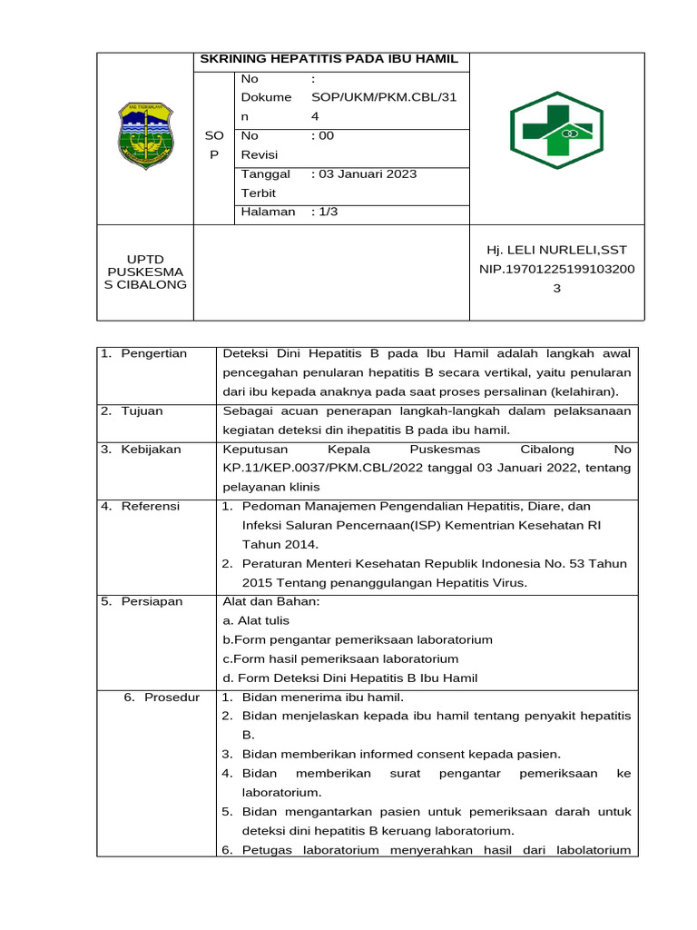 Sop P2P Hepatitis | PDF