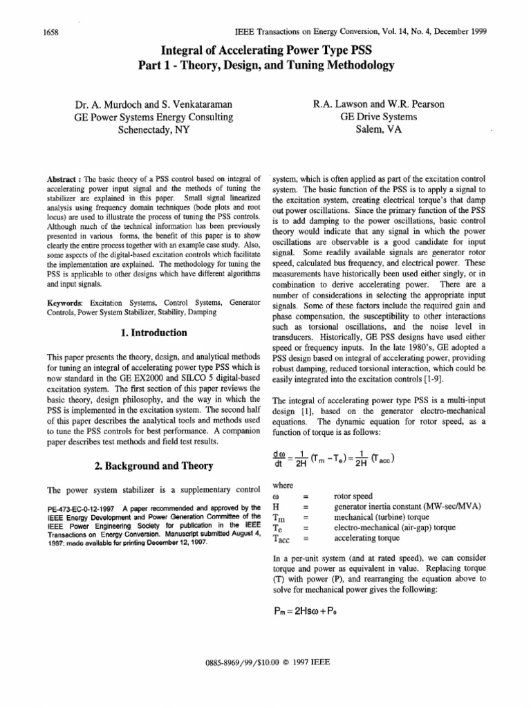 Integral of Accelerating Power Type PSS Part1 | PDF