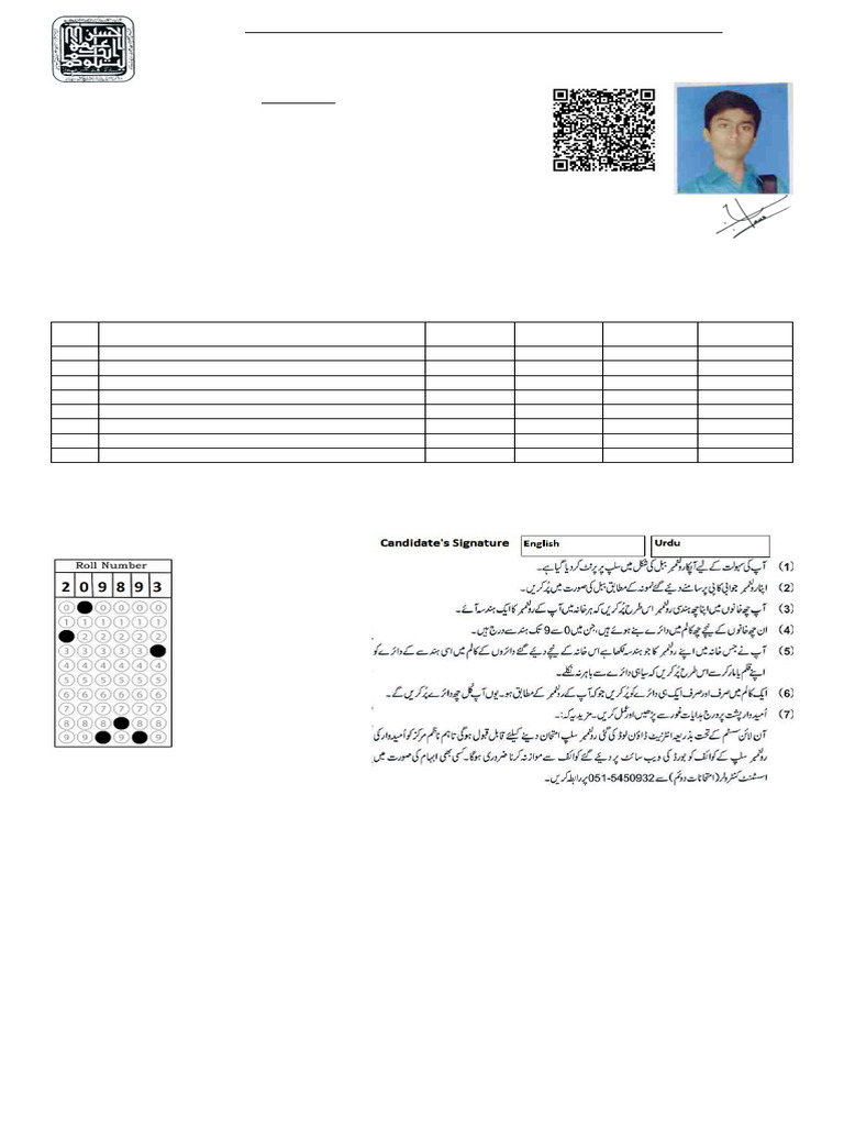 Roll Number Slips | PDF