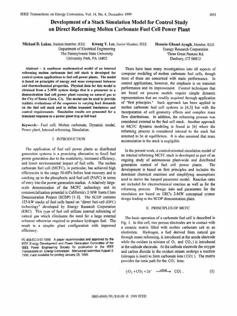 Development of A Stack Simulation Model For Control Study | PDF