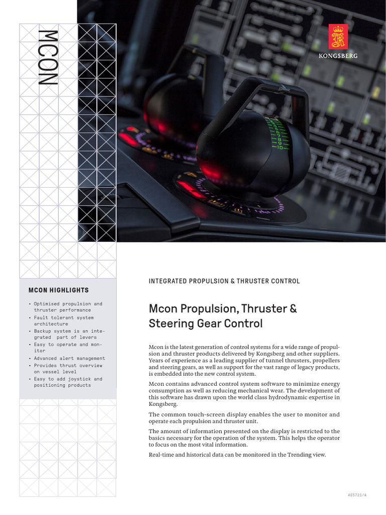 Mcon Propulsion, Thruster & Steering Gear Control Fact Sheet | PDF