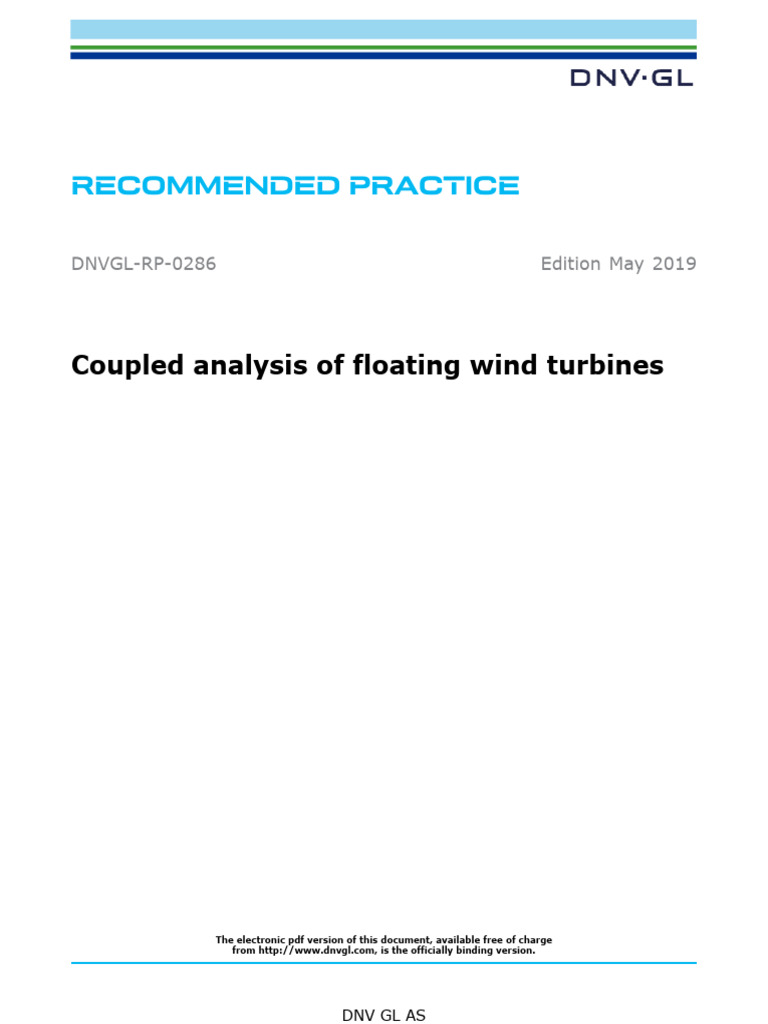 DNVGL-RP-0286-Coupled Analysis of Floating Wind Turbines | PDF