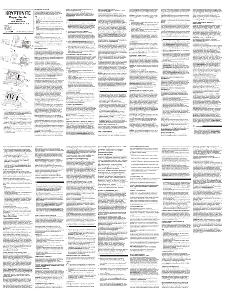 Keeper Combo Chain KRYPTONITE | PDF