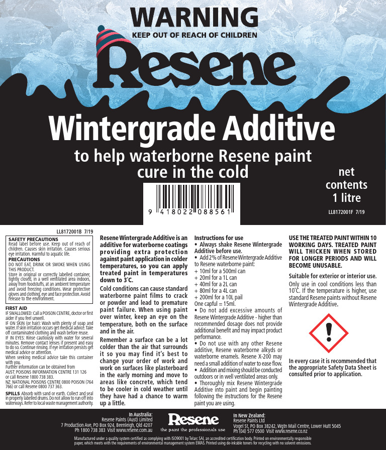 Resene Wintergrade Additive Flyer (2023) | PDF