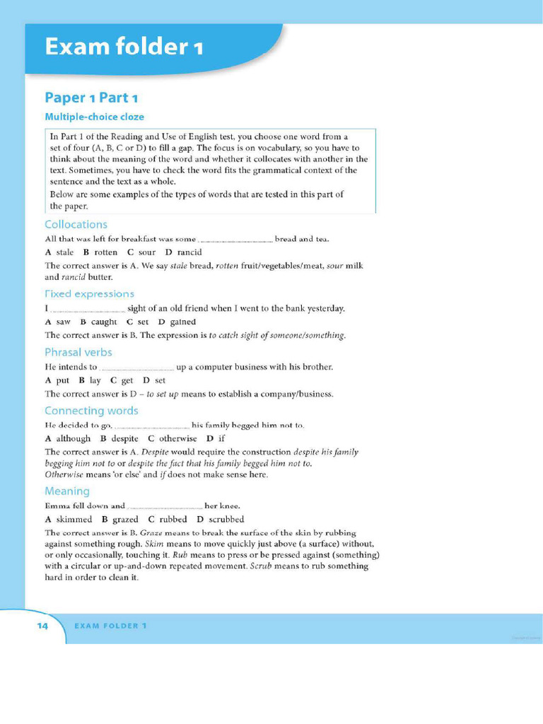 Multiple Choice Cloze | PDF
