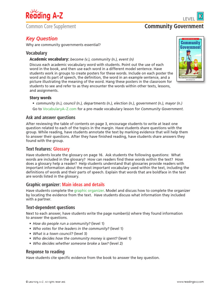 Community Government Ccss LP | PDF