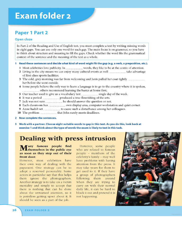 Open Cloze Exercise | PDF