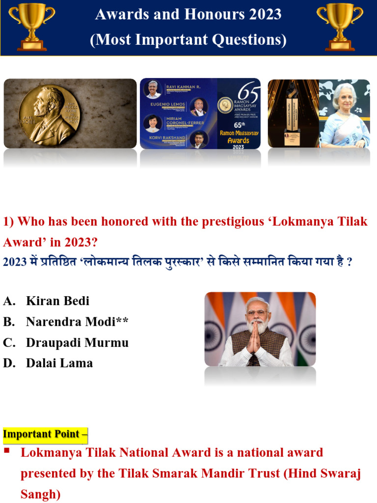 Awards and Honours 2023 | PDF