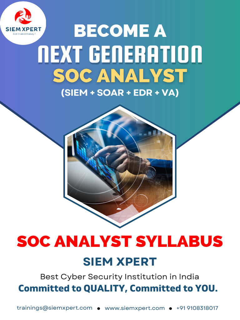 Syllabus - Next Generation SOC Analyst Training - SIEMXPERT | PDF