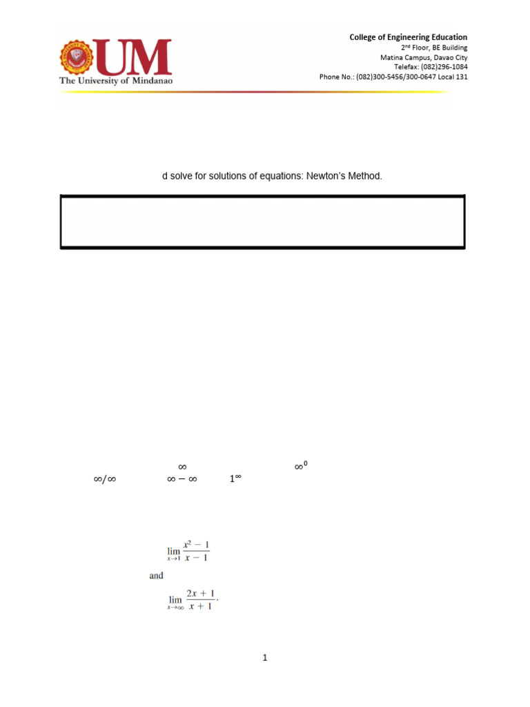 CEE-101-Differential-Calculus-SIM - ULO8 - Week 17-18 | PDF