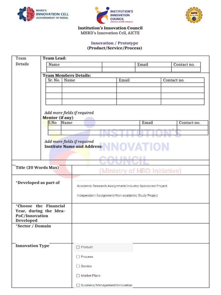 Innovation Prototype-Submisson-Format | PDF