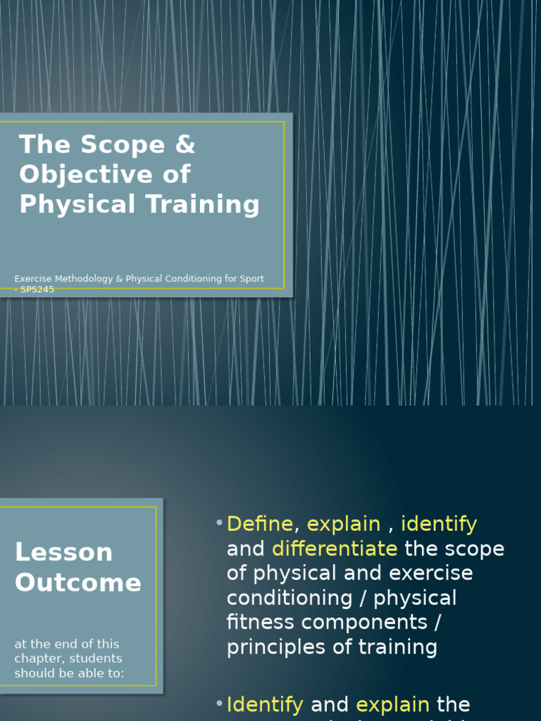 Chapter 1 The Scope & Objective of Physical Training | PDF