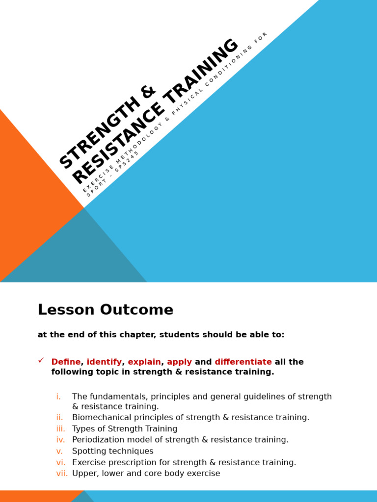 Chapter 4 Strength & Resistance Training | PDF