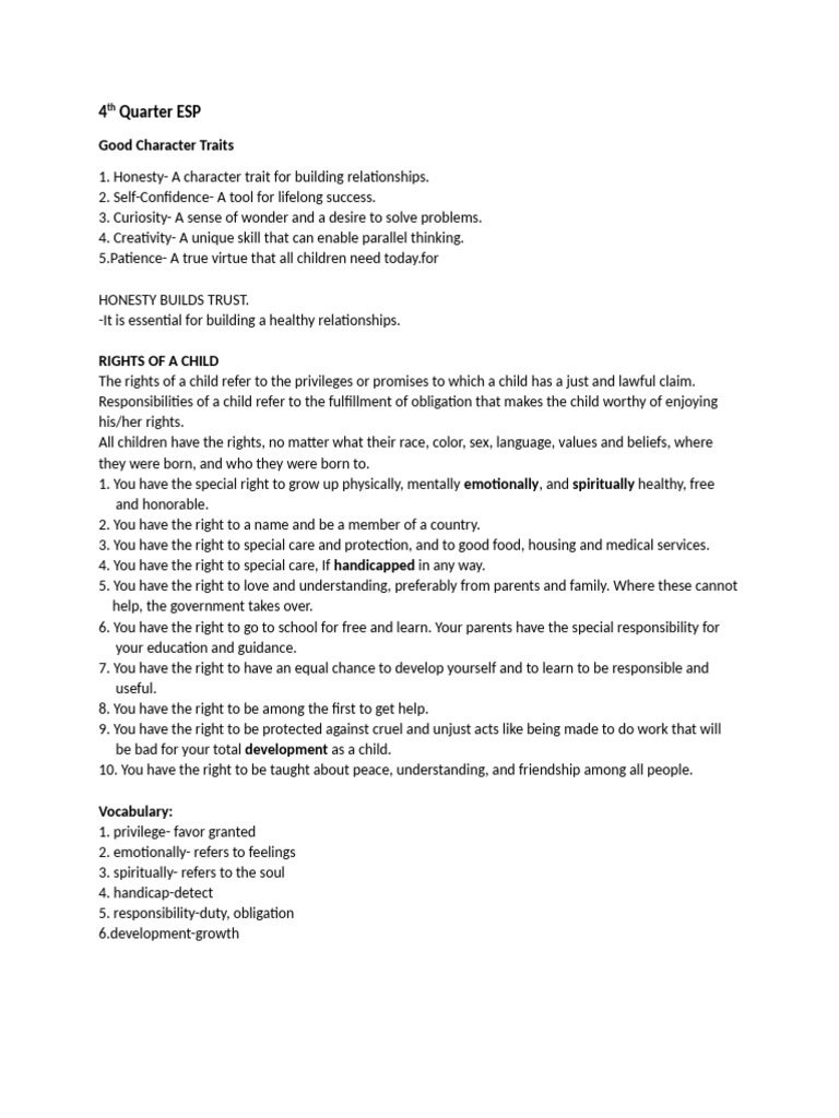 Esp 4th Quarter | PDF