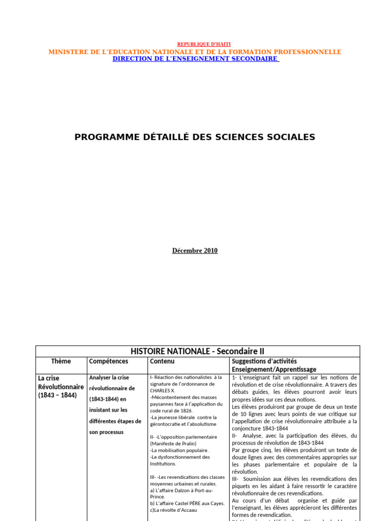 Programme SC Soc Année II A | PDF