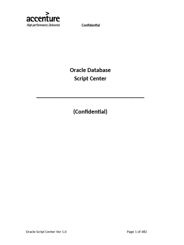 Oracle Database Scripts Guide V1.1 | PDF
