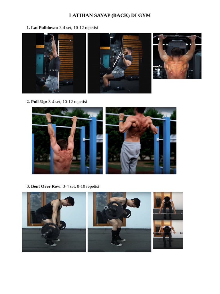 Latihan Sayap (Back) Di GYM | PDF