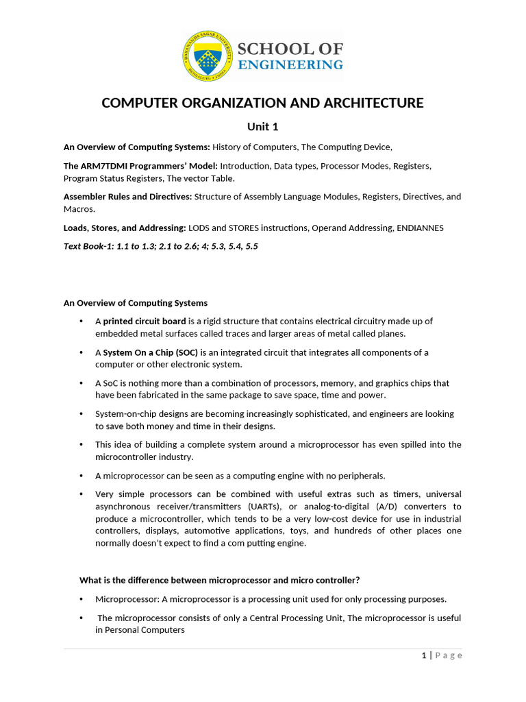 COA Module 1 Notes Updated | PDF