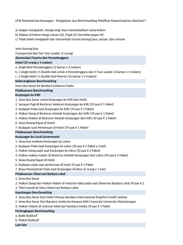 Penawaran Harga Jasa Benchmarking | PDF