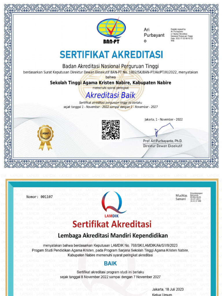 Sertifikat Akreditasi | PDF