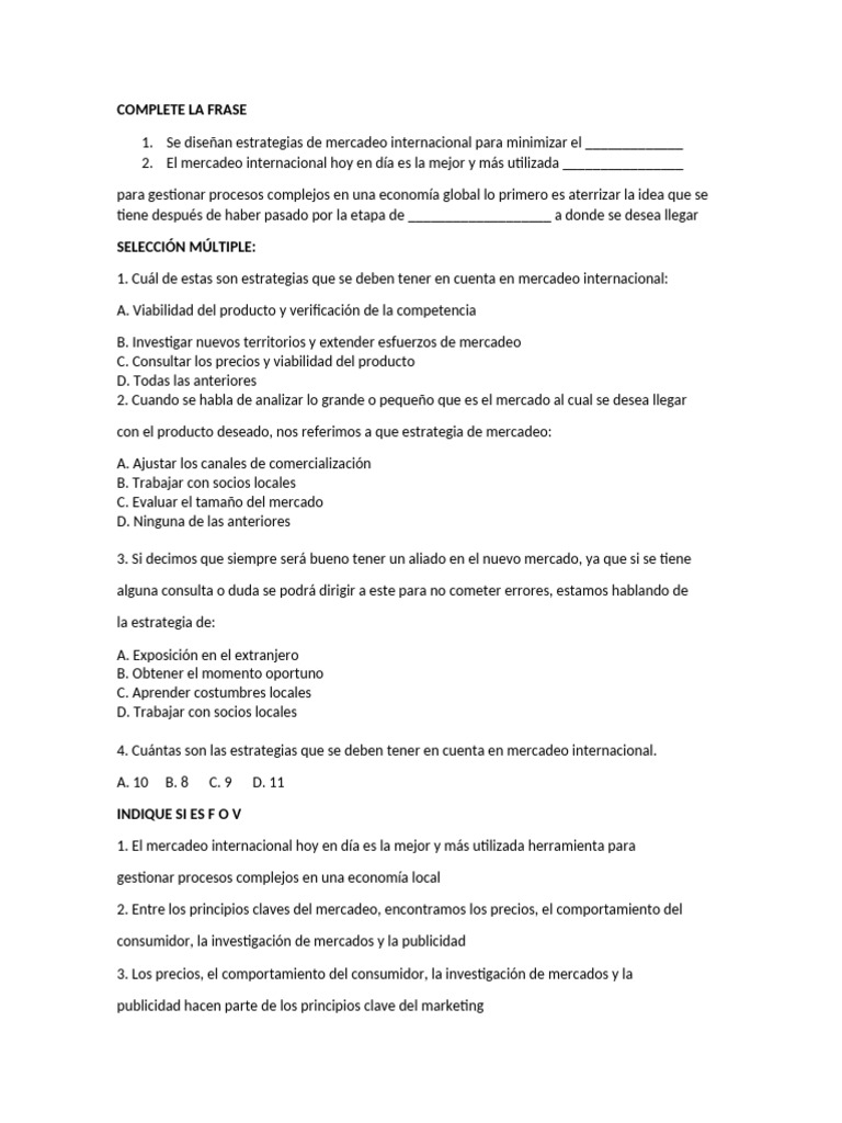 Complete La Frase | PDF