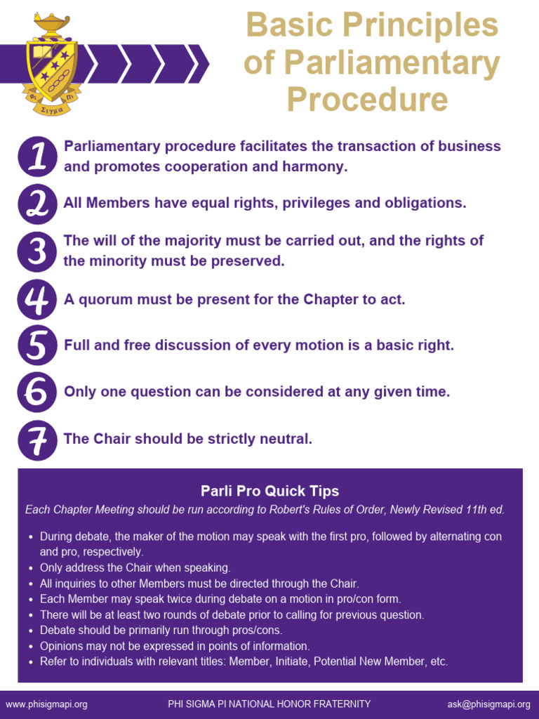 Basic Principles of Parliamentary Procedure | PDF