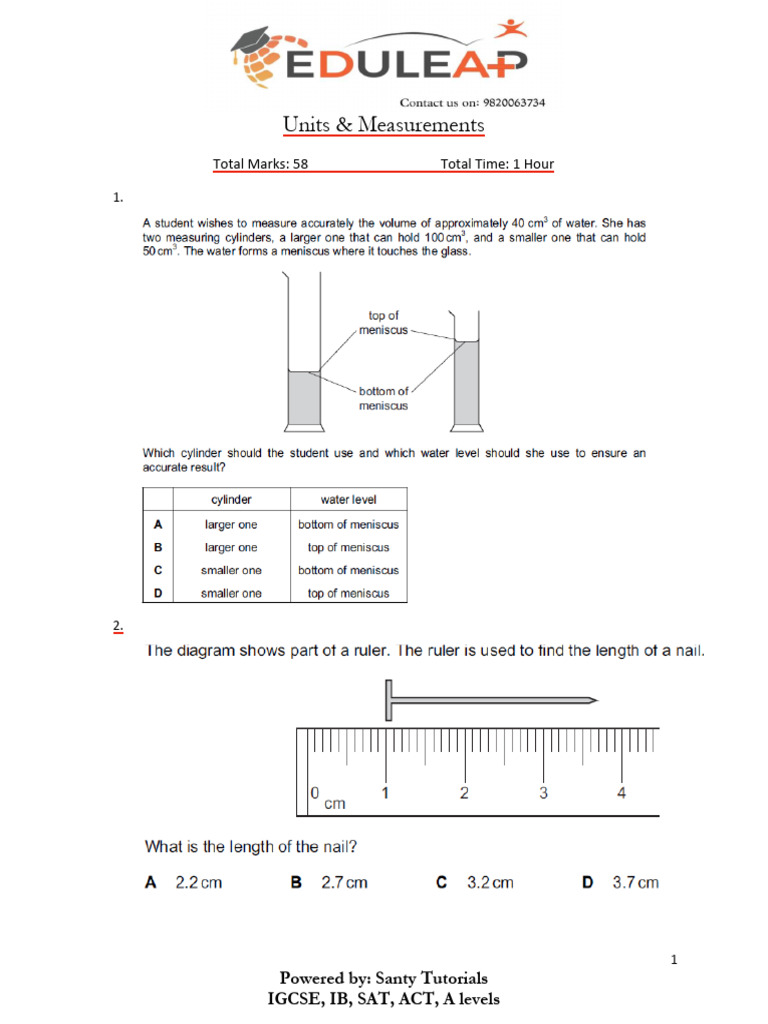 Units & Measurements - 1 | PDF