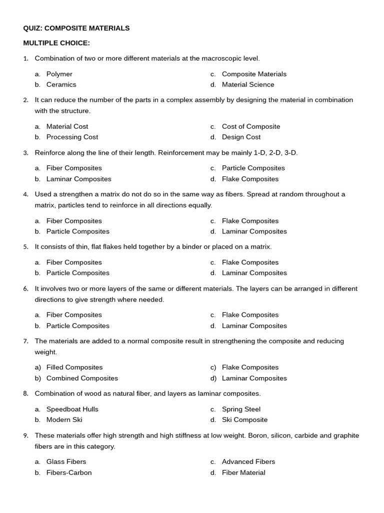 Mat Sci Finals Quizzes | PDF