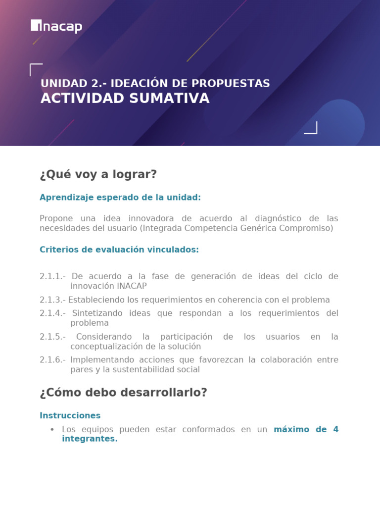 Actividad Sumativa 3 Pres. - Unidad 2. - I+eii | PDF