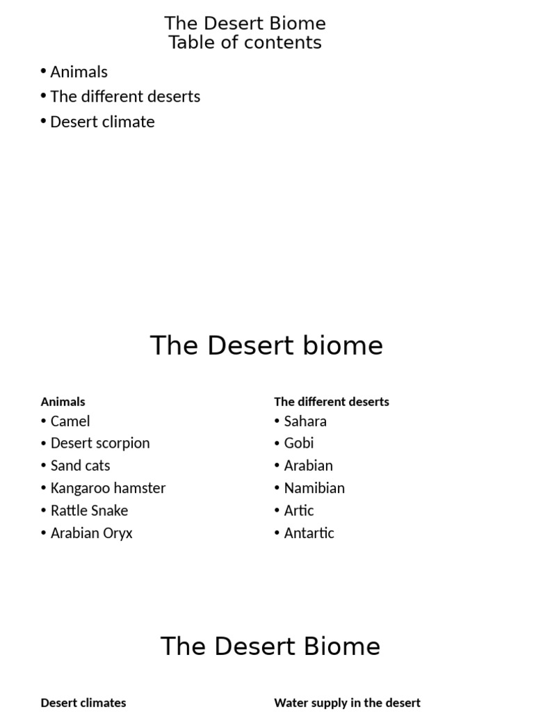 Desert Biome Project | PDF