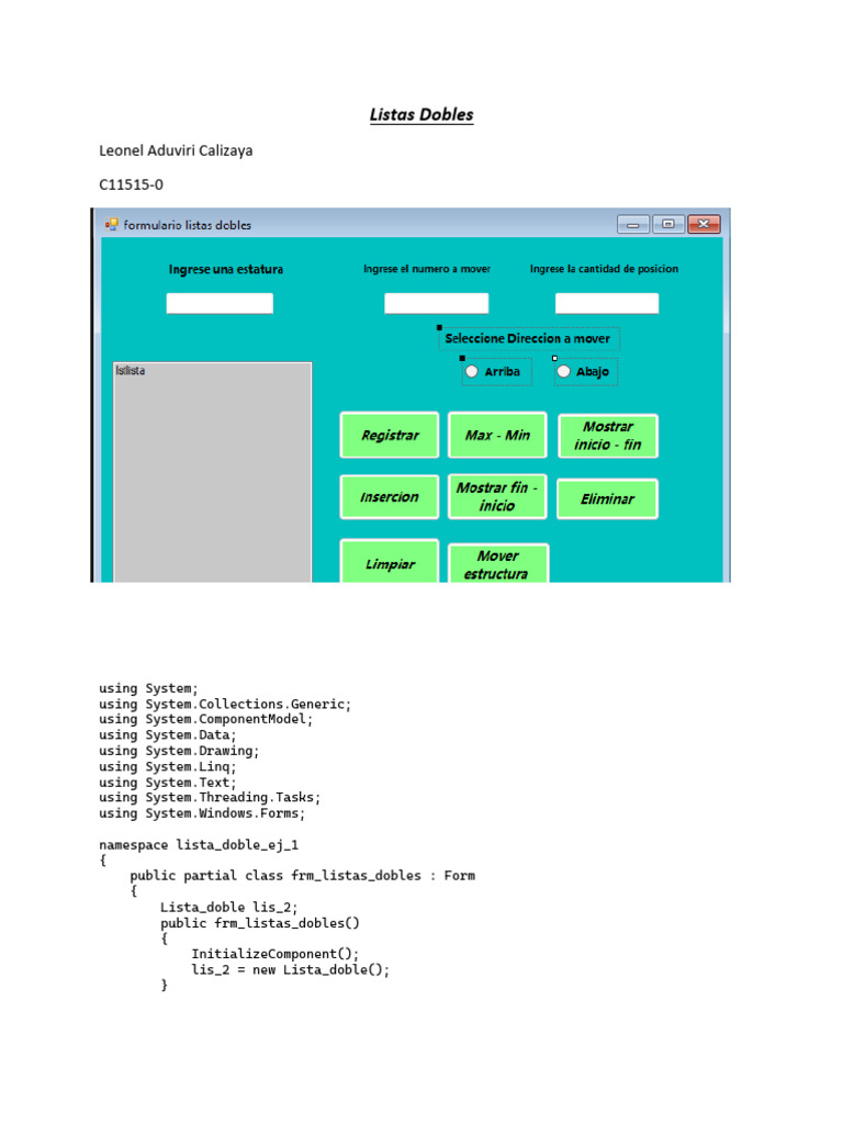 Listas Dobles Leonel Aduviri | PDF