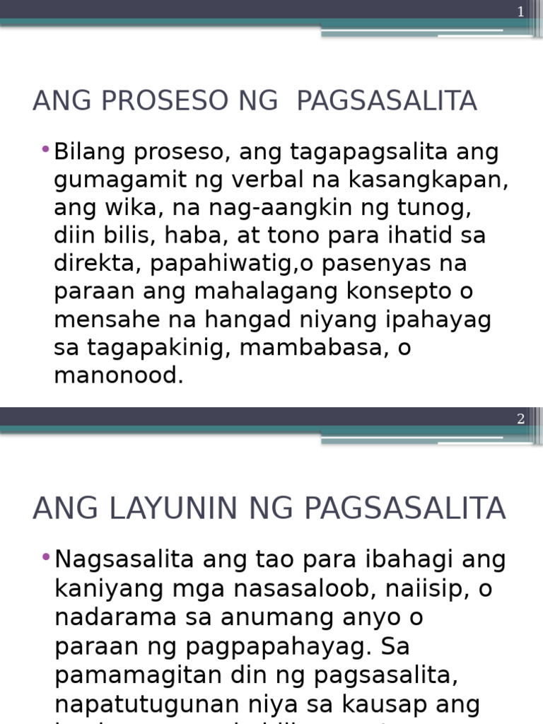 Ang Proseso NG Pagsasalita | PDF