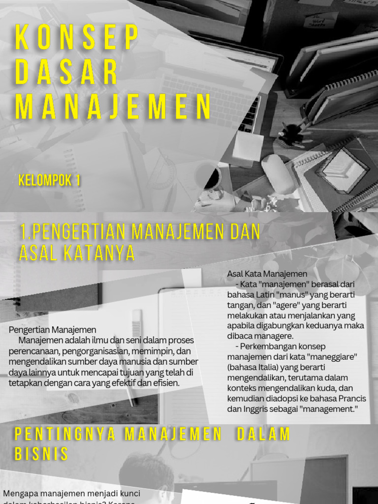 Slide Makalah Konsep Dasar Manajemen | PDF